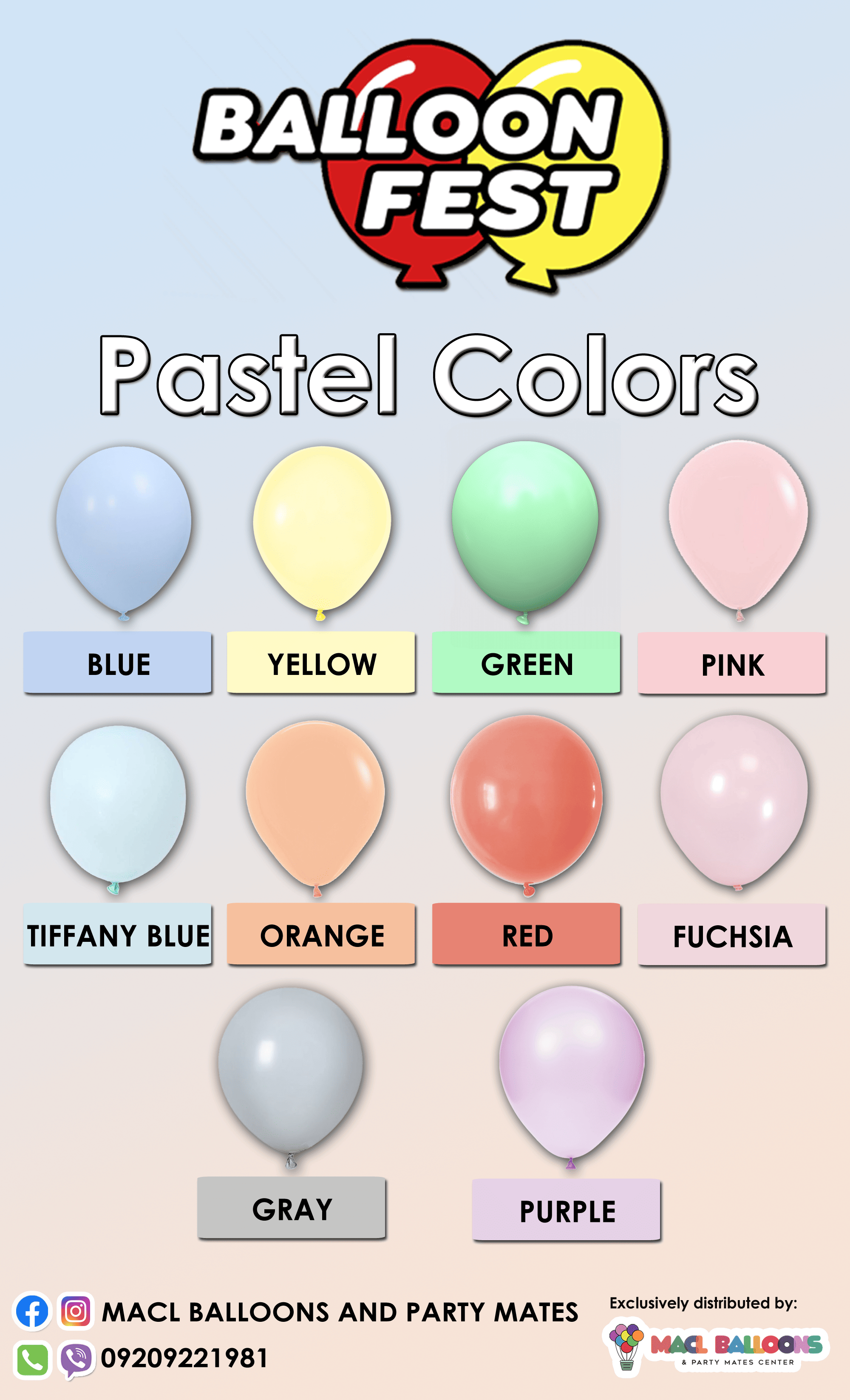 Balloon Fest - Balloon Size 5 Pastel / Macaron (100pcs) – MACL Balloons ...