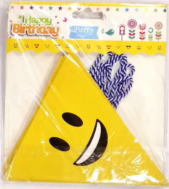 Banderitas Flaglets Smiley Happy Birthday – MACL Balloons and Party ...