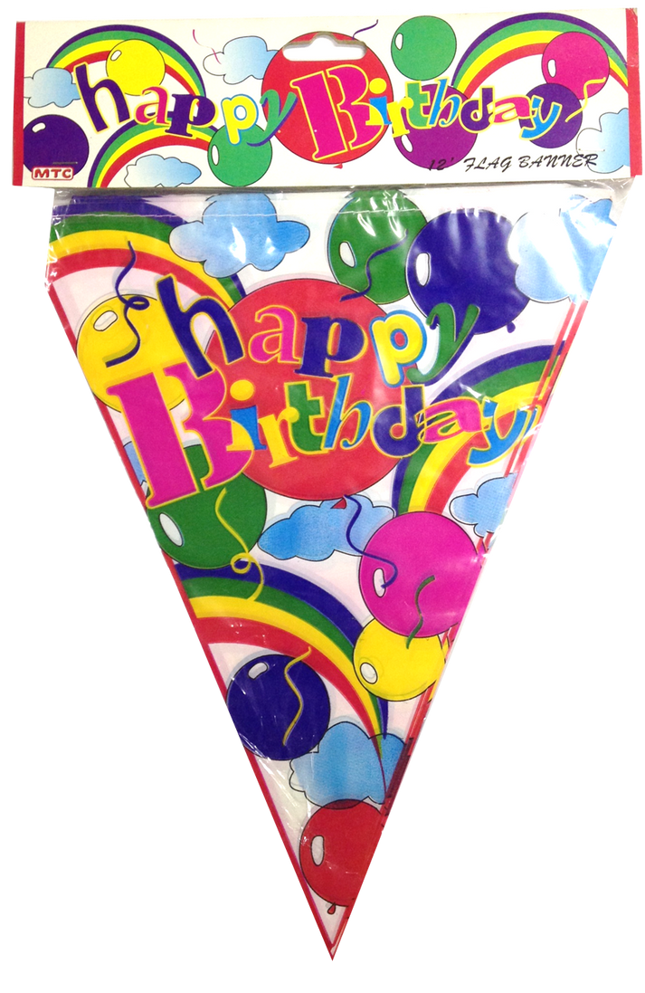 Imported Banner - Banderitas Flaglets Balloon Design Happy Birthday ...